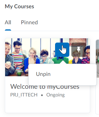 - Overview of the My Home and Course Home pages in myCourses - IT Portal
