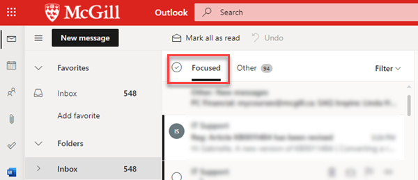 - Focused Inbox feature in Outlook - IT Portal
