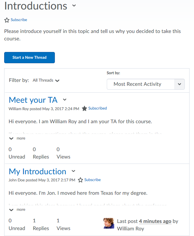 - Participating in discussions in myCourses - IT Portal