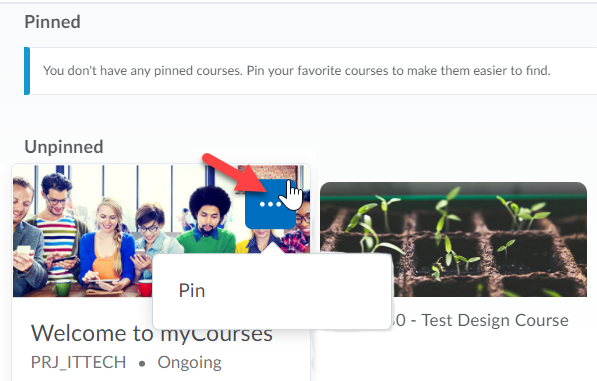 - Overview of the My Home and Course Home pages in myCourses - IT Portal