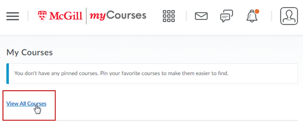 - Overview of the My Home and Course Home pages in myCourses - IT Portal